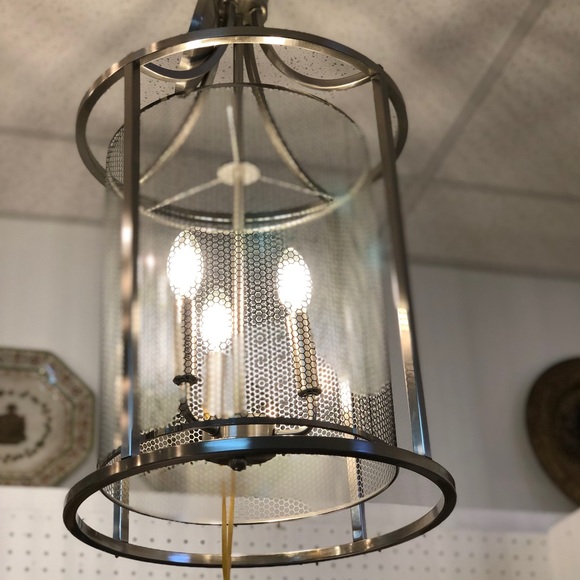 Other | Silver Light Fixture Lantern Style 3 Lights | Poshmark